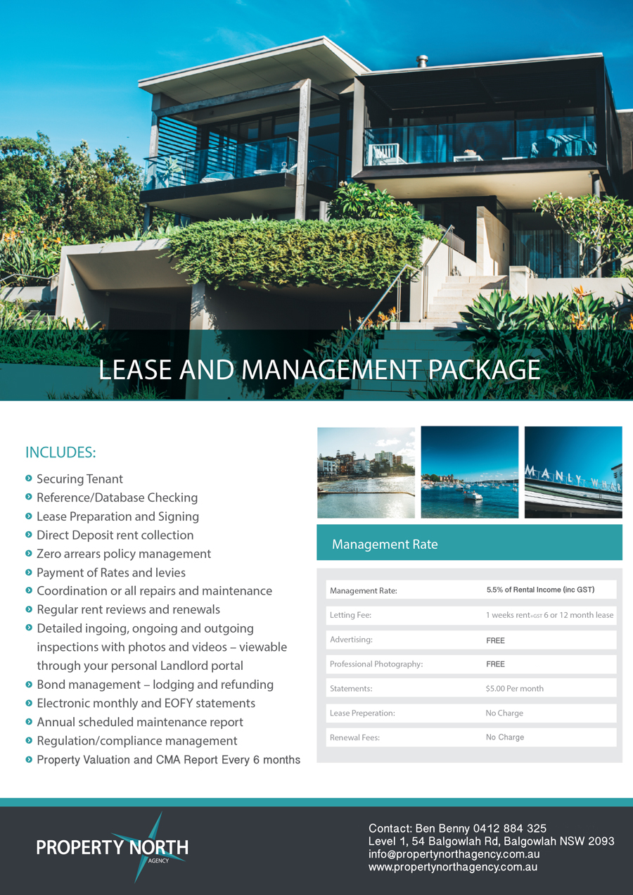 Lease and Management Package – Special | Property North Agency